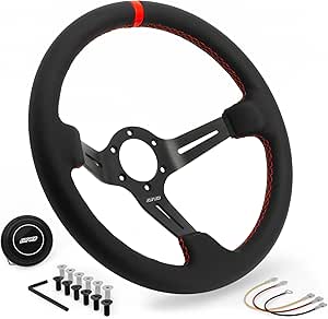 Amazon.com: DND Performance Interior's Leather Race Steering Wheel ...