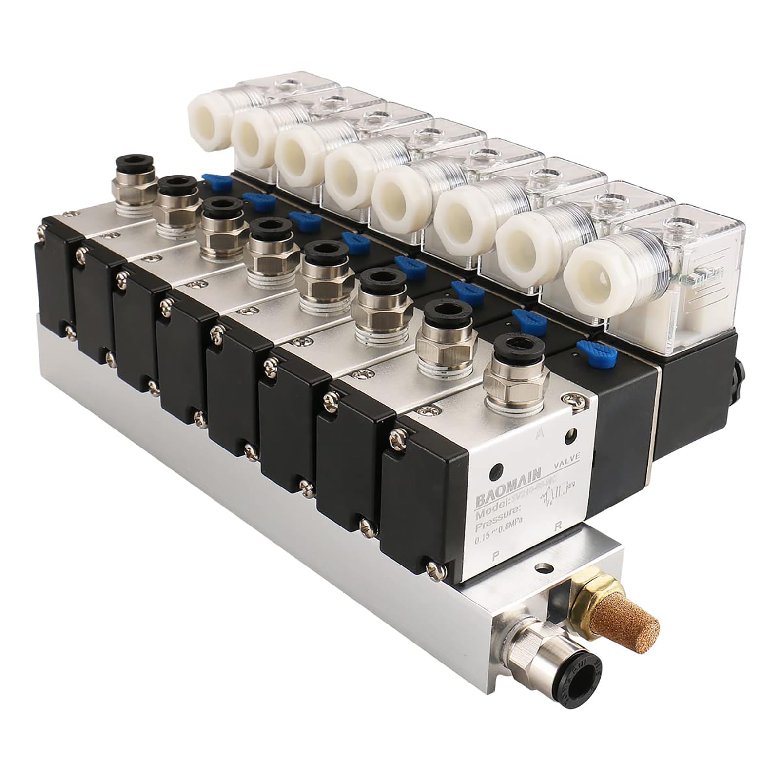 Baomain 8 Space Pneumatic Solenoid Valve 3V210-08 DC 12V PT1/4 2 ...