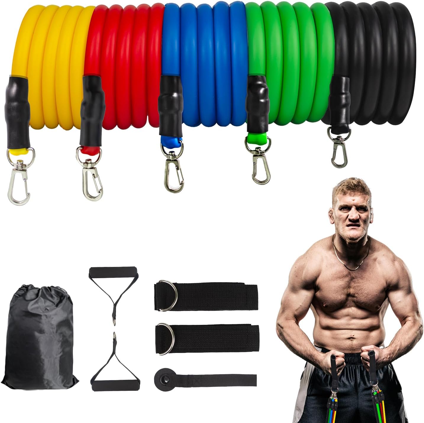 Amazon.com: Resistance Bands, Exercise Bands with Handles, Fitness ...