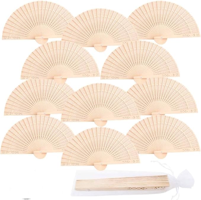 iZoeL 12 STK Holz Handfächer Fächer Hochzeit Vintagefächer ...