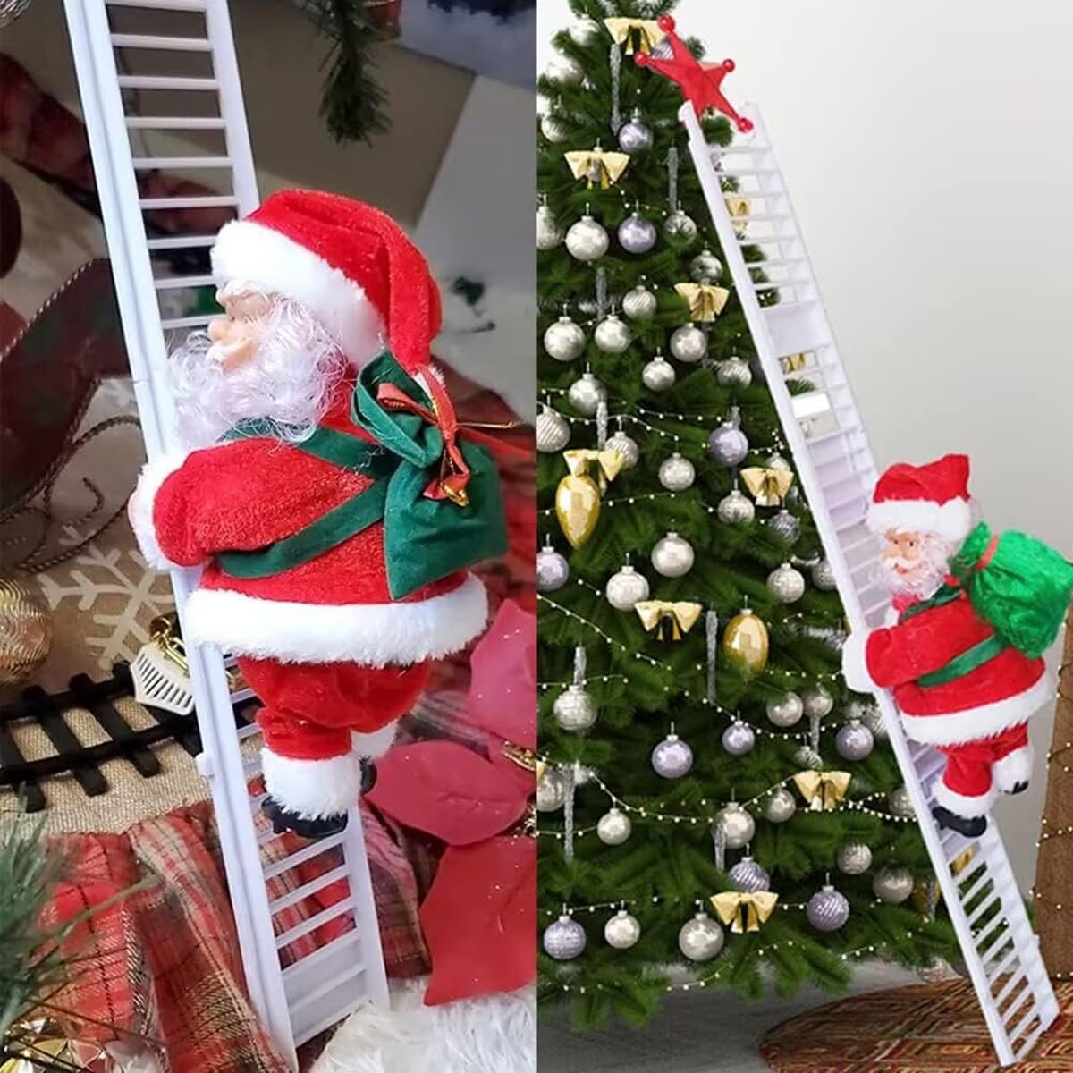 Amazon.com: Climbing Santa Ladder Electric Santa Claus Climbing Ladder ...
