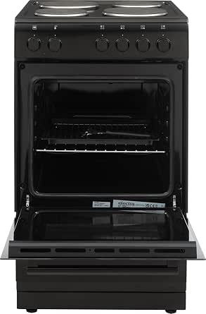 Electra 50cm Electric Cooker with Solid Plate Hob - Black - A Rated ...