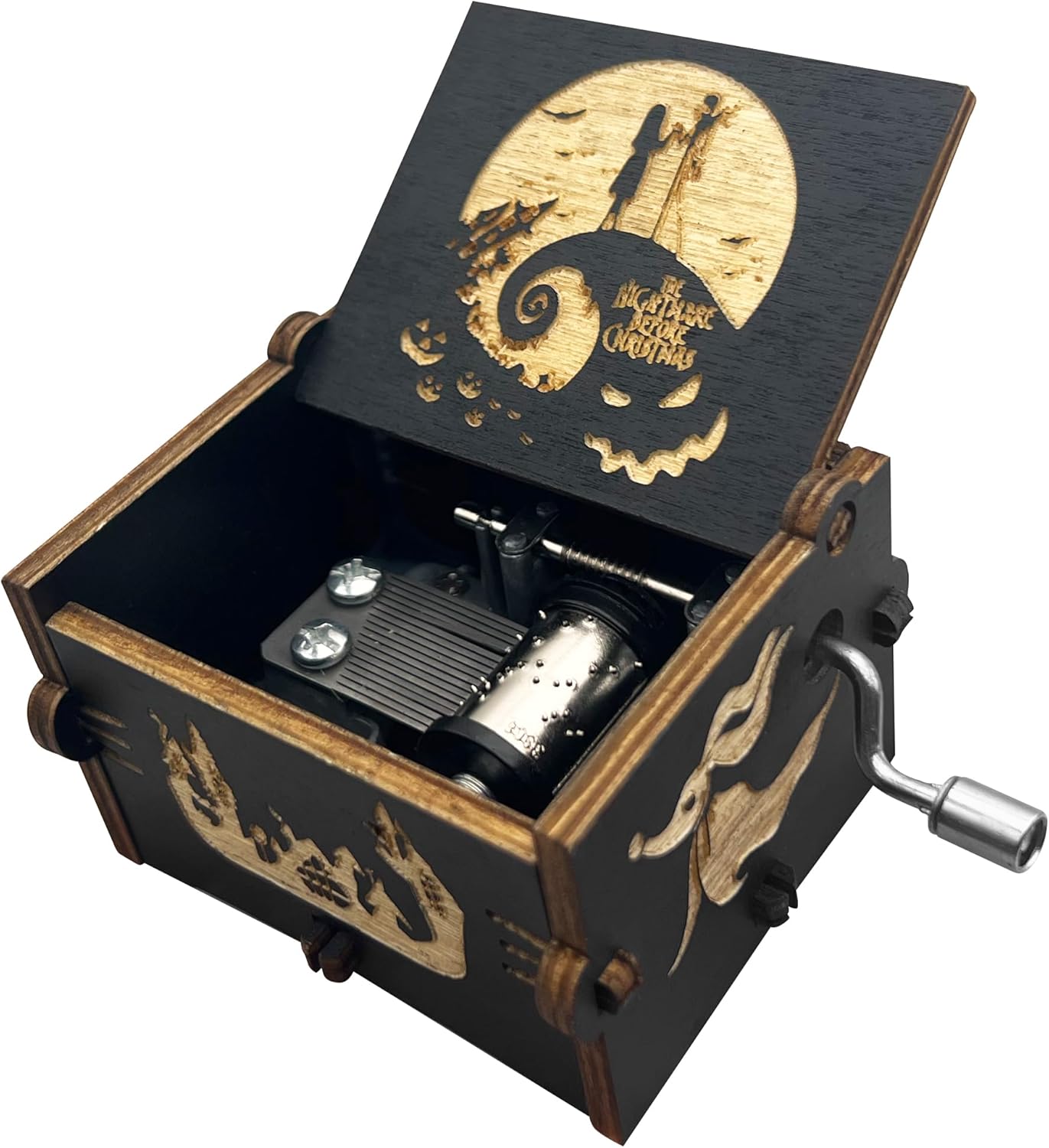 Amazon.com: LIONSOUL Wooden Music Box Nightmare Before Halloween Music ...