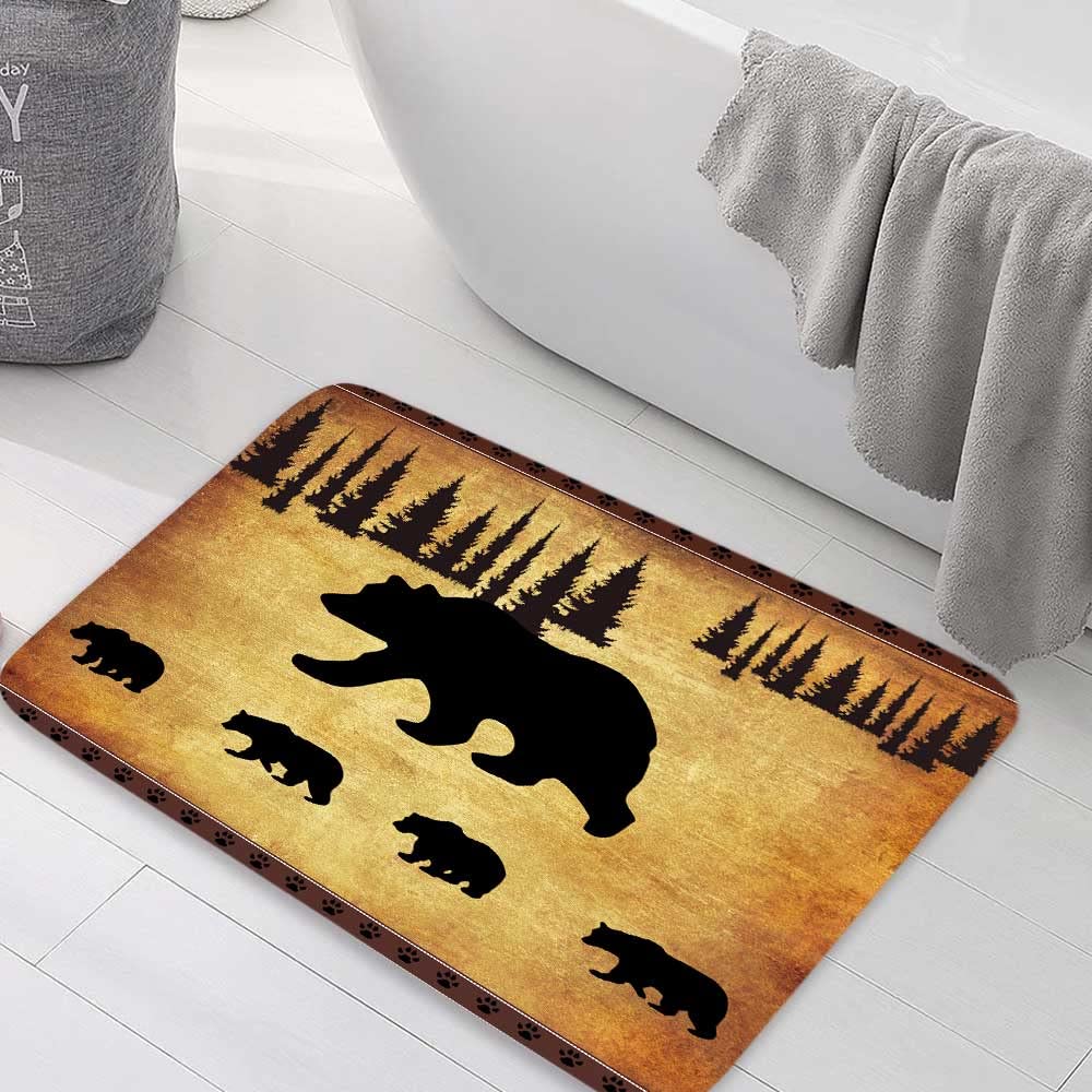 Amazon.com: JAWO Rustic Cabin Bathroom Rug, Non Slip Bath Mat with ...