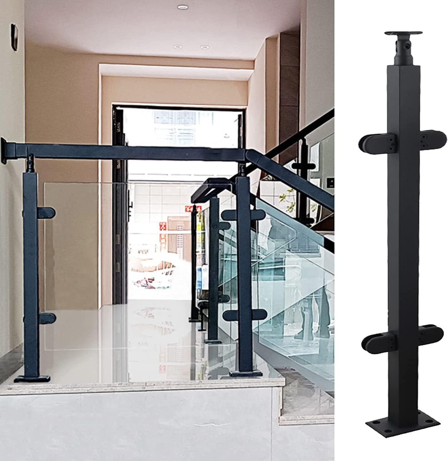 Amazon.com: Railing Fence Pole Railing Post Clamp Stainless Steel Glass ...