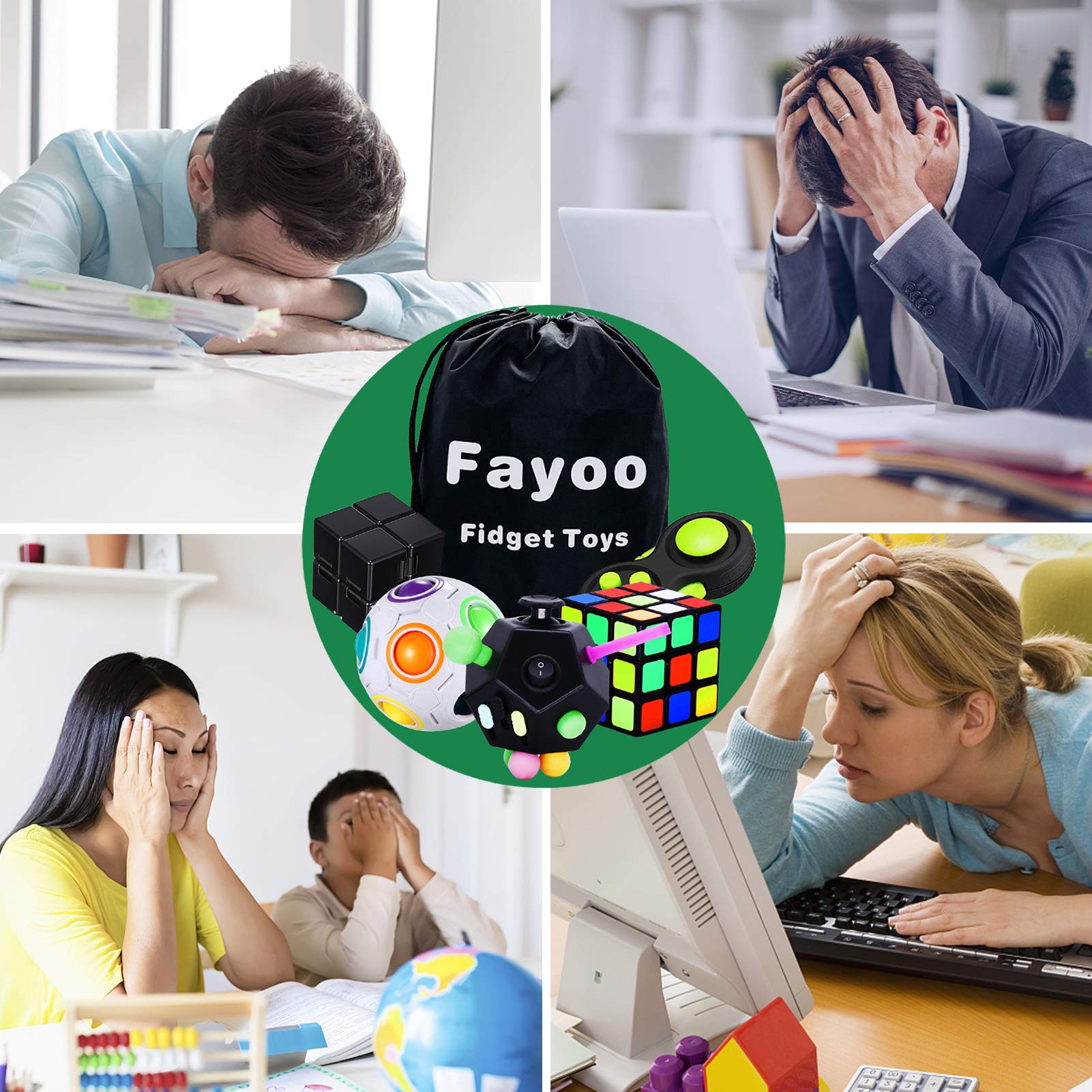 Buy Fayoo Sensory Fidget Toys Pack for Kids and Adults Including 12 ...