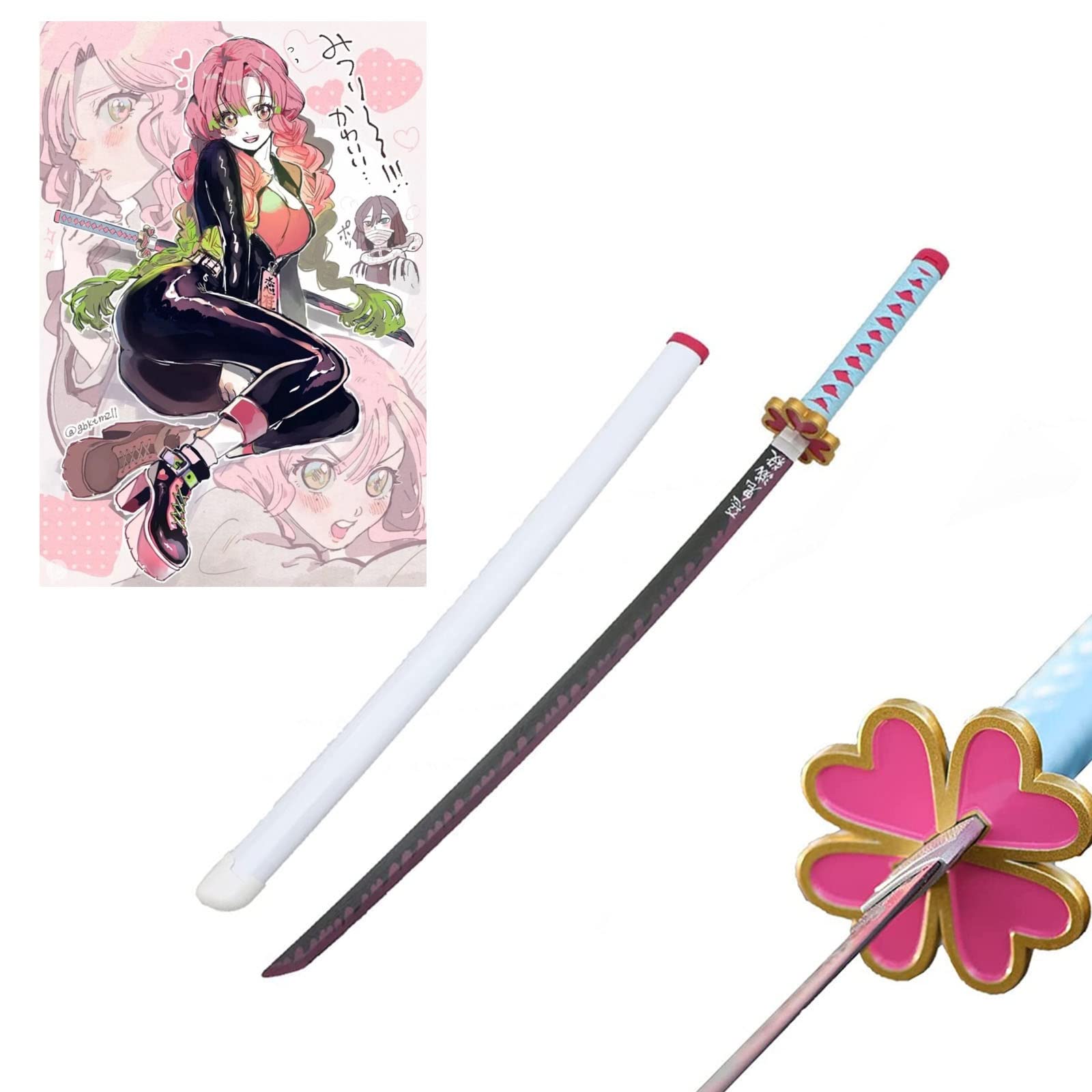 Buy HIRSHA Demon Slayer Wood Katana Kanroji Mitsuri Samurai Toy Blade ...