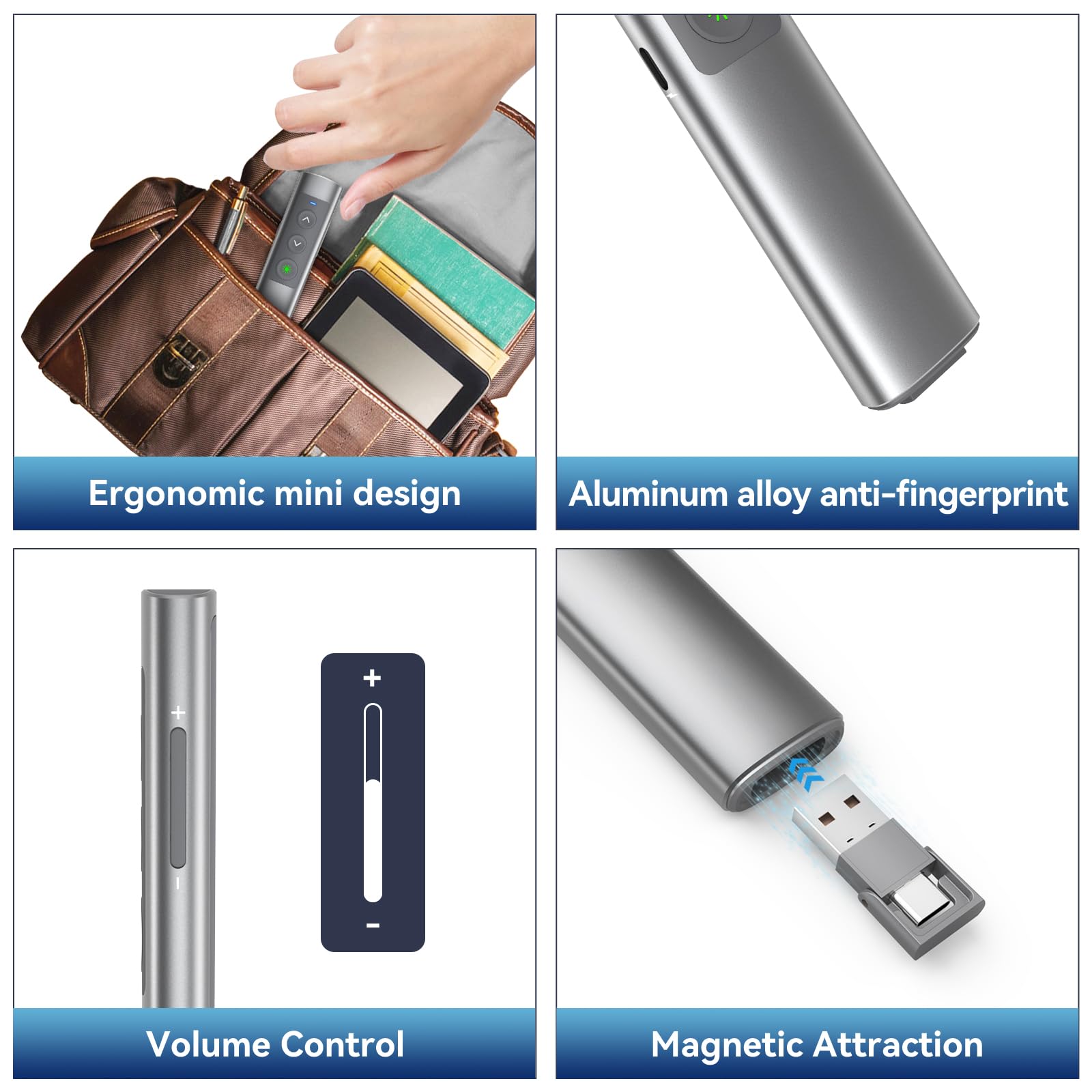 Snapklik.com : Rechargeable Presentation Clicker, 2 In 1 USB-A USB-C ...