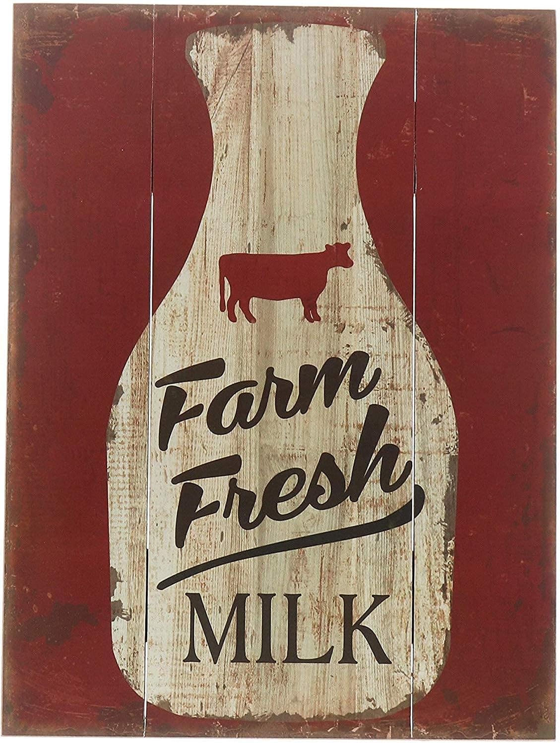 Amazon.com: Creative Farm Fresh Milk Cow Rustic Retro Vintage Metal Tin ...