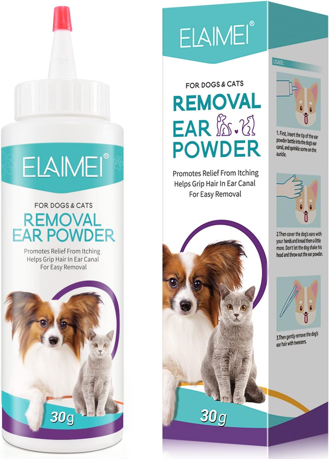 PetSol Fast Acting Ear Powder (Large 30g Tub) - Stops Head Shaking, Wax ...