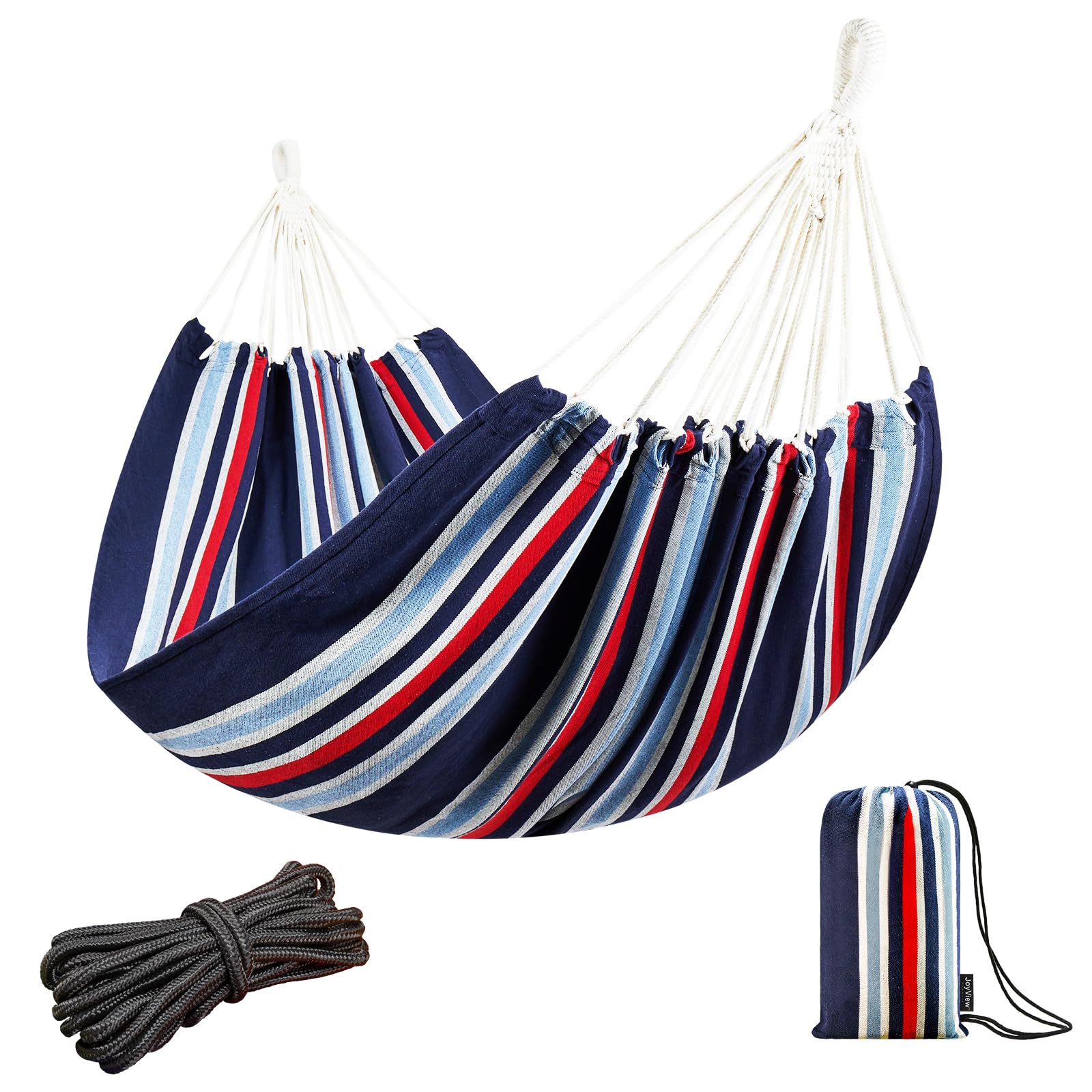 Amazon.com : JoyView Brazilian Double Hammock with Hanging Ropes Extra ...