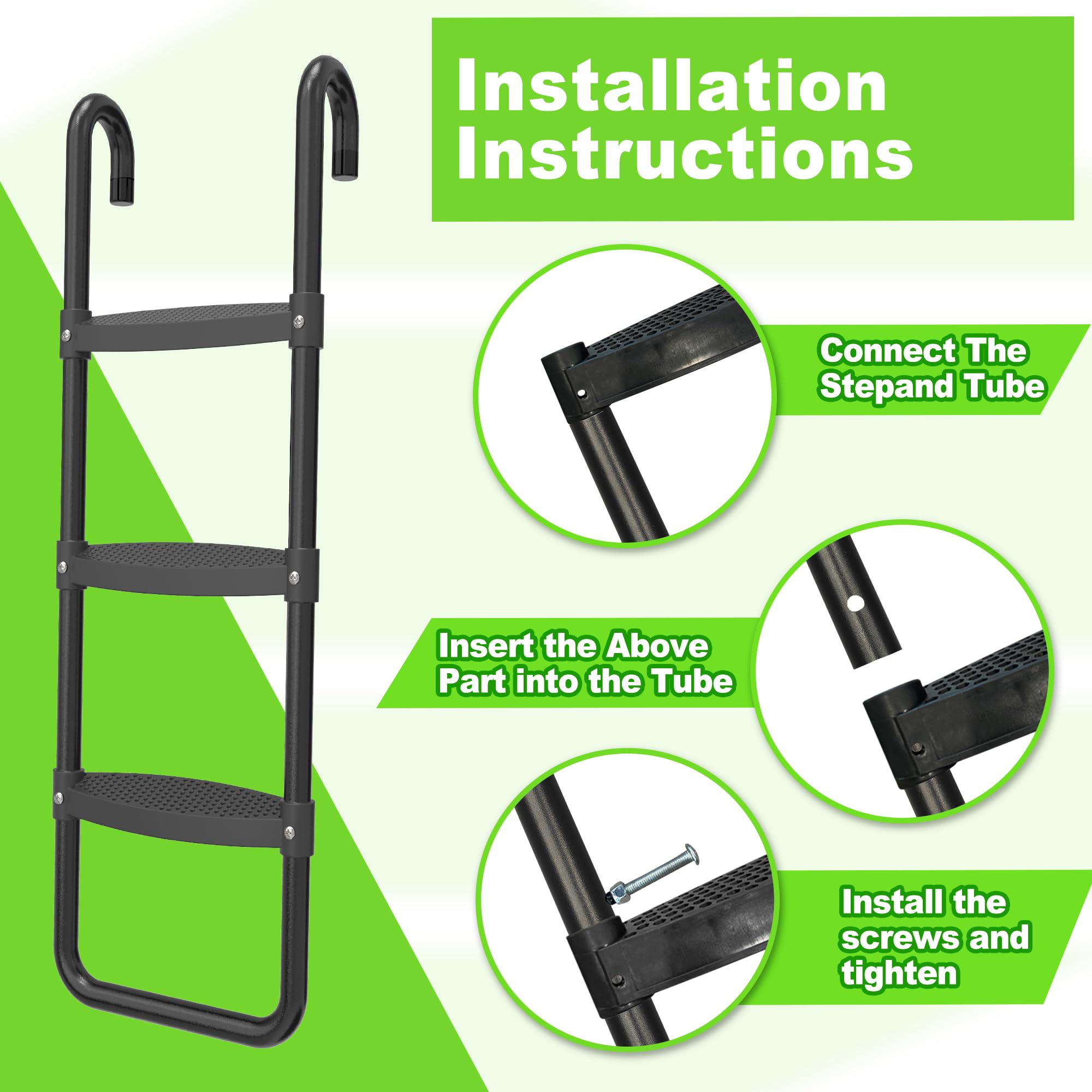 Snapklik.com : Trampoline Ladder, 3 Steps Trampoline Ladders, Universal ...