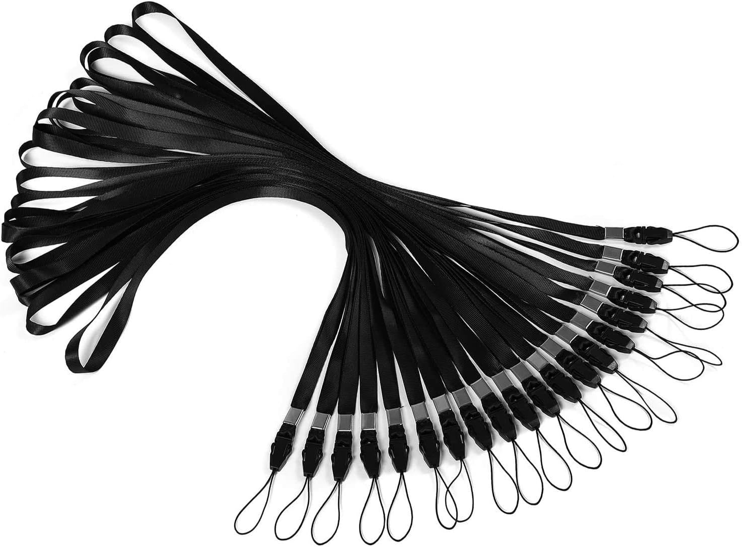 Amazon.com: 20PCS 18-Inch Black Long Quick Release Neck Lanyards Straps ...