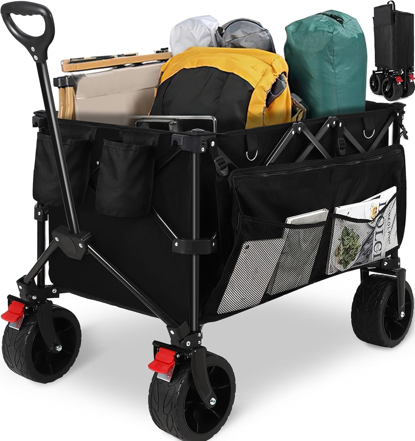 MUTUN 150L Heavy Duty Festival Trolley on Wheels, 250KG Collapsible ...