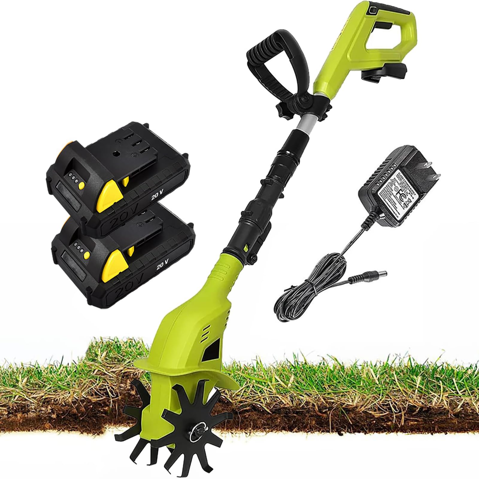 Cordless Garden Cultivator – Electric Cultivators Tillers with 2 ...