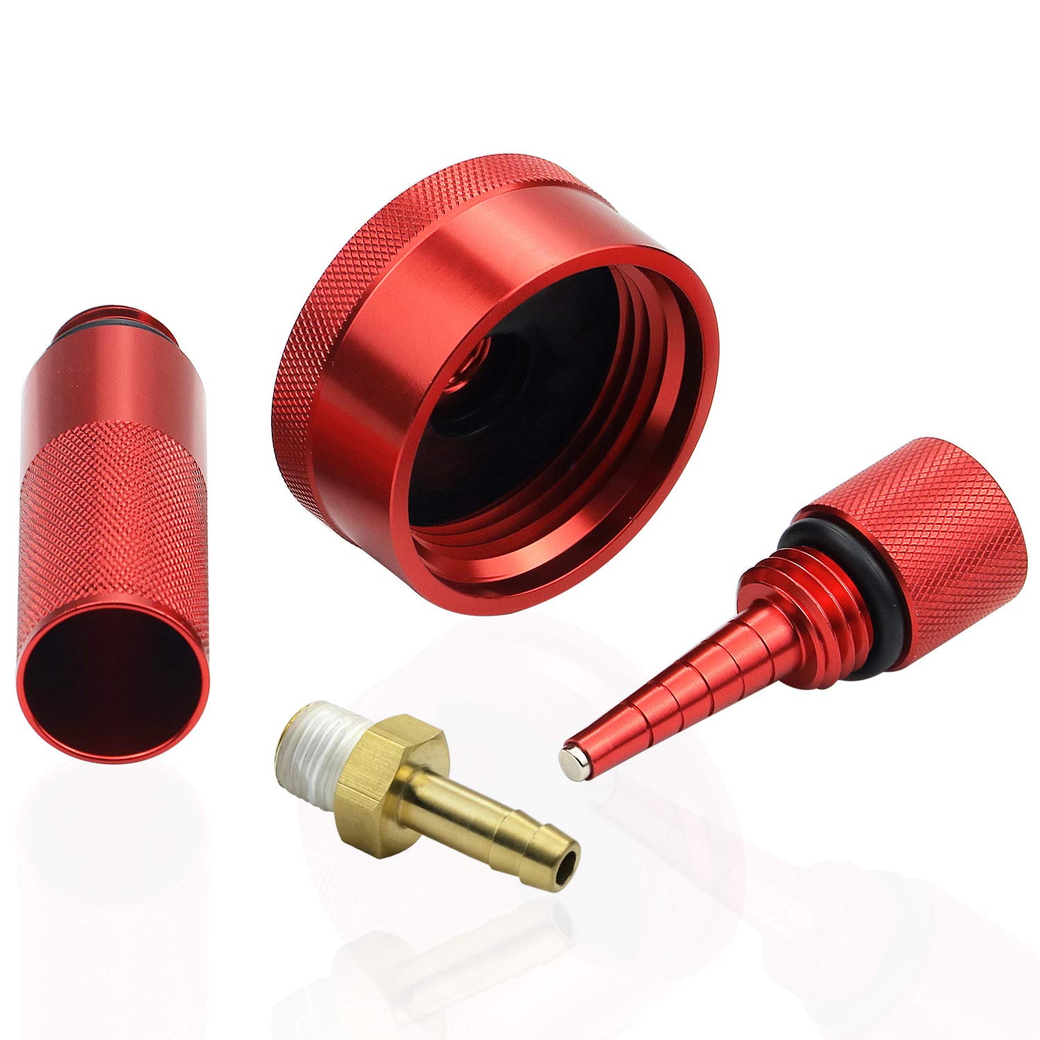 Snapklik.com : Aluminum Extended Run Brass Hose Fitting Gas Cap Change ...