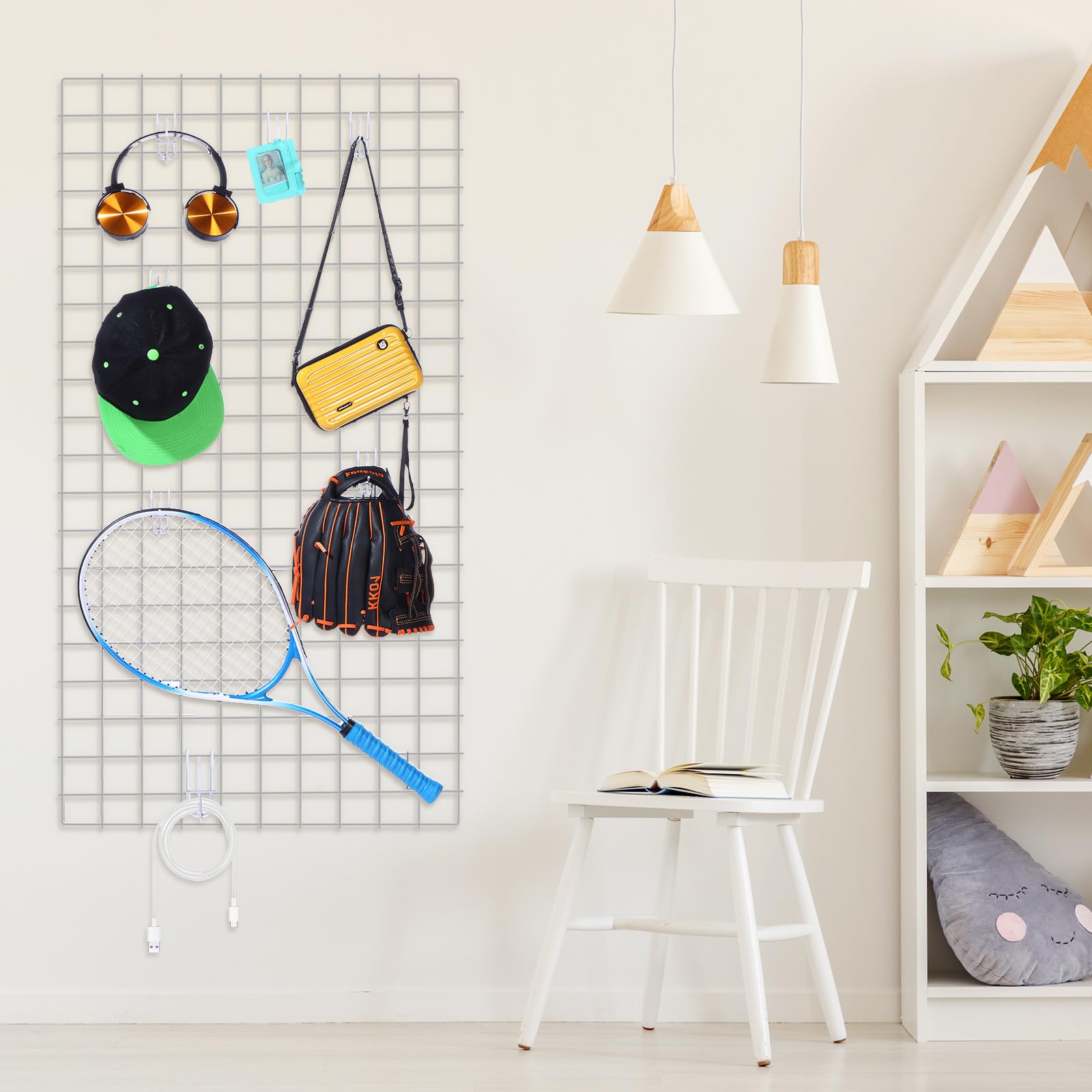 6 Pcs Wire Grid Wall Panels, 2 x 4 ft Commercial Gridwall Panels with ...