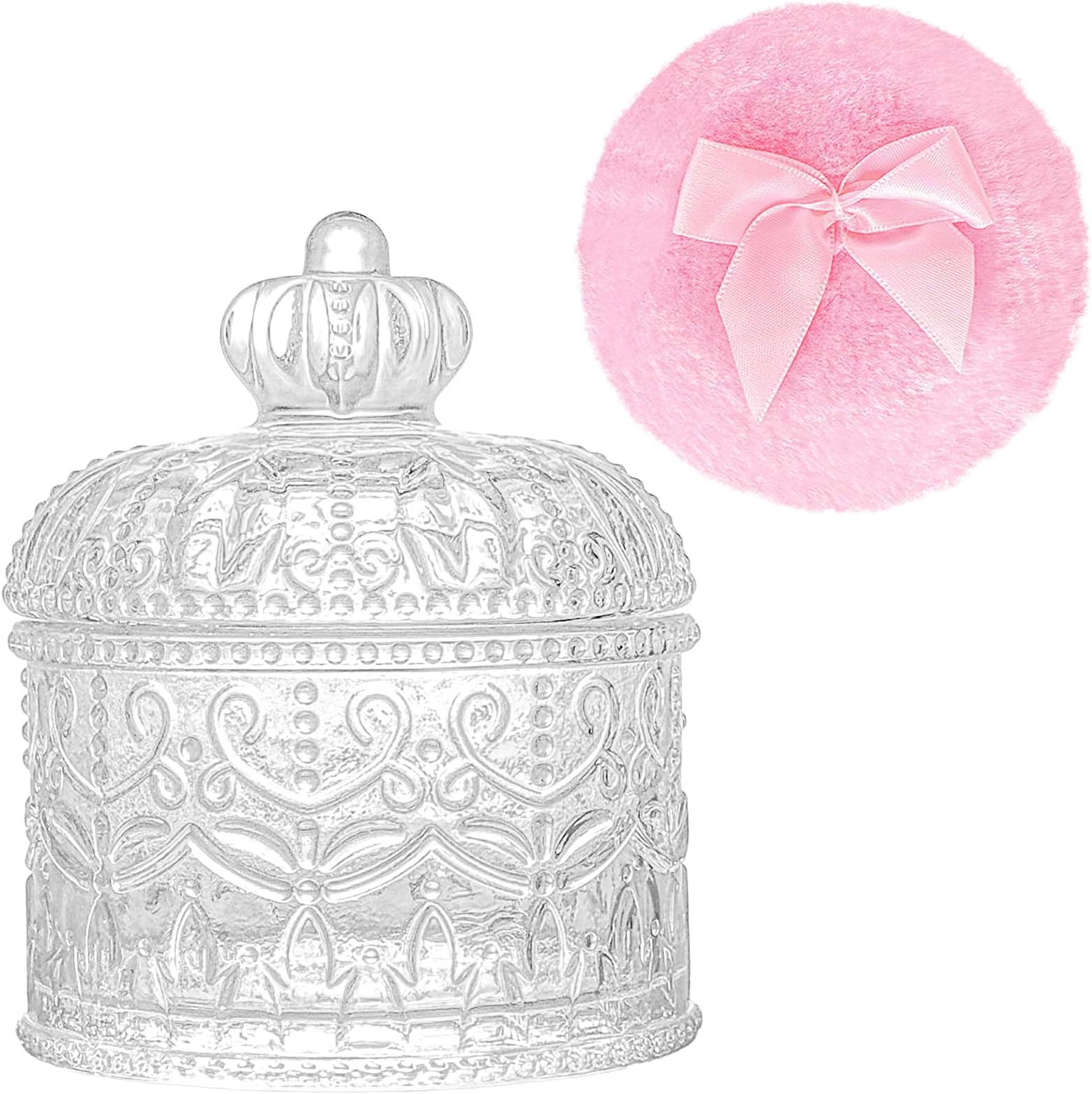 Amazon.com: Gsteng Large Body Powder Puffs and Containers, Crystal ...