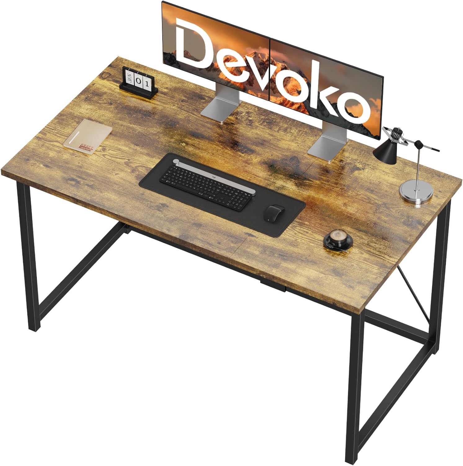 Devoko Computer Desk 120 x 50 x 75 cm, Home Office desk with Hook ...