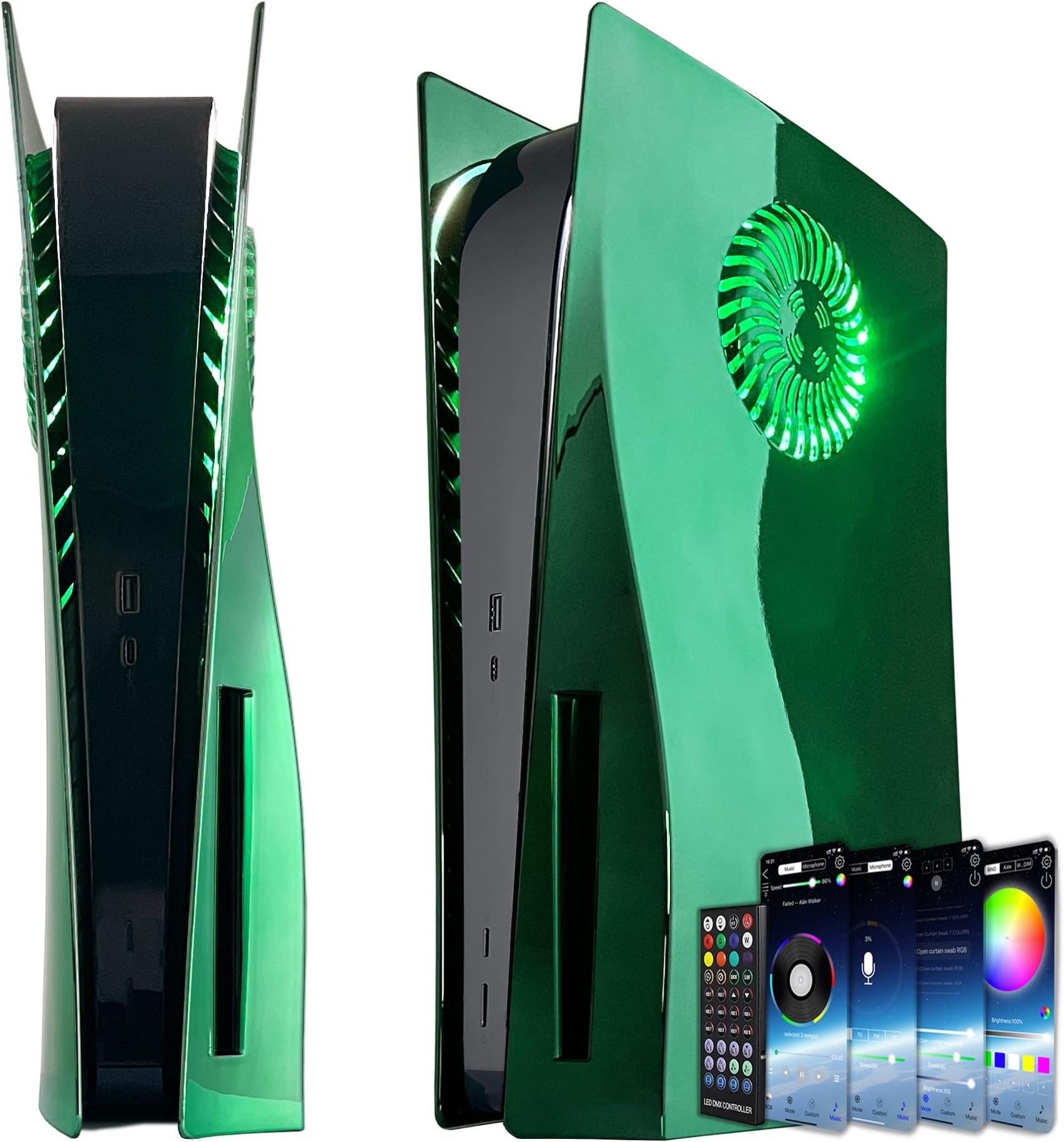 Amazon.com: Faceplate with RGB Light Strip for PS5 DOBEWINGDELOU Glossy ...