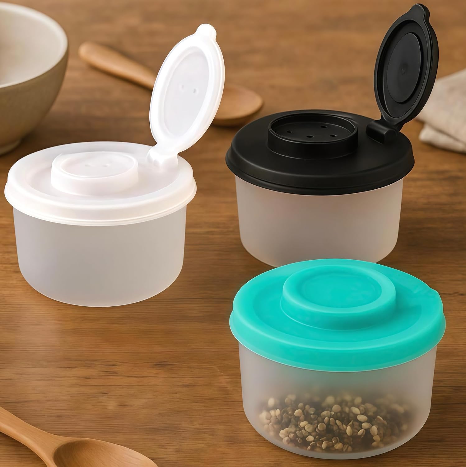Amazon.com: 3 PCS Ttravel Salt and Pepper Shakers Small Mini Travel ...