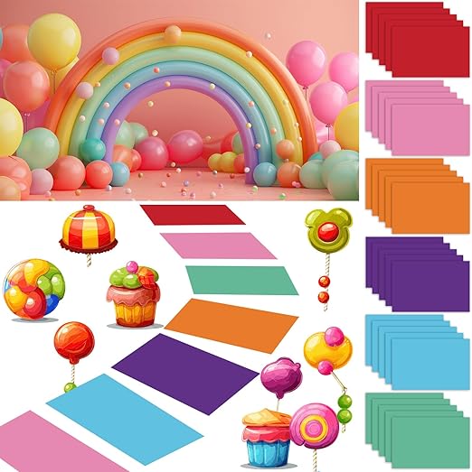 Amazon.com: 30 Pcs Colorful PVC Floor Stickers Candy Land Party ...