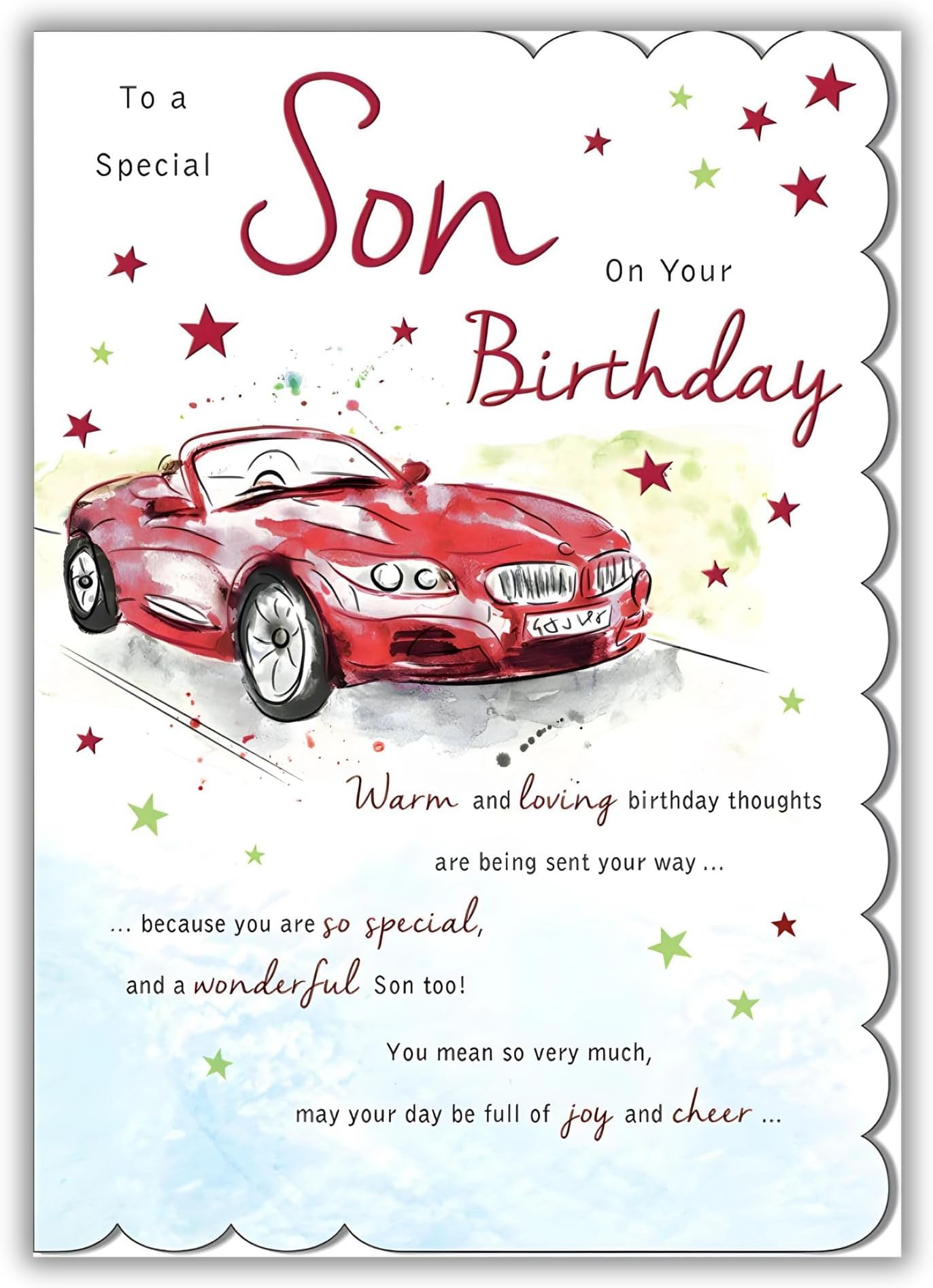 Son Birthday Card - Special Son - 'You Mean So Very Much' - Red Sports ...