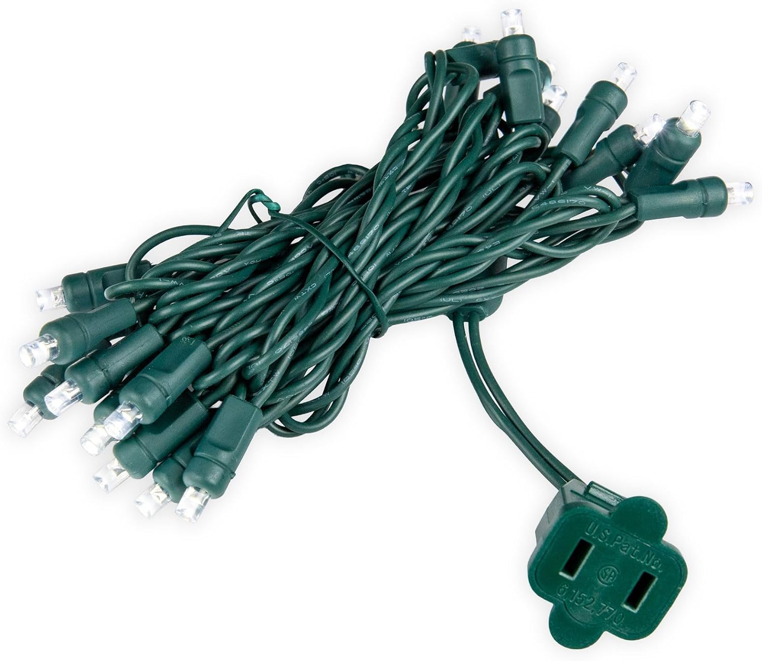 Novelty Lights 7 Feet 20 LED String Light, Pure White on Green Wire, 4 ...