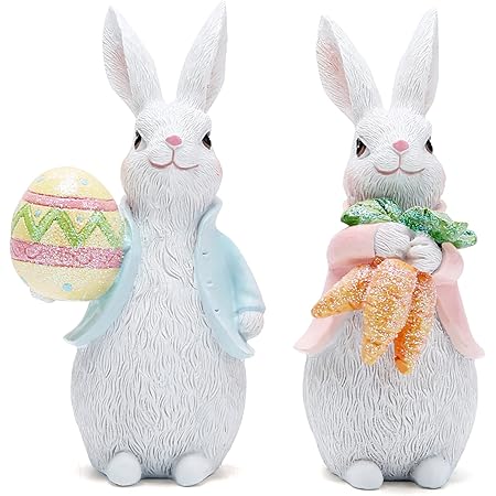 Amazon.com: Hodao Easter Bunny Decorations Spring Easter Family Rabbit ...