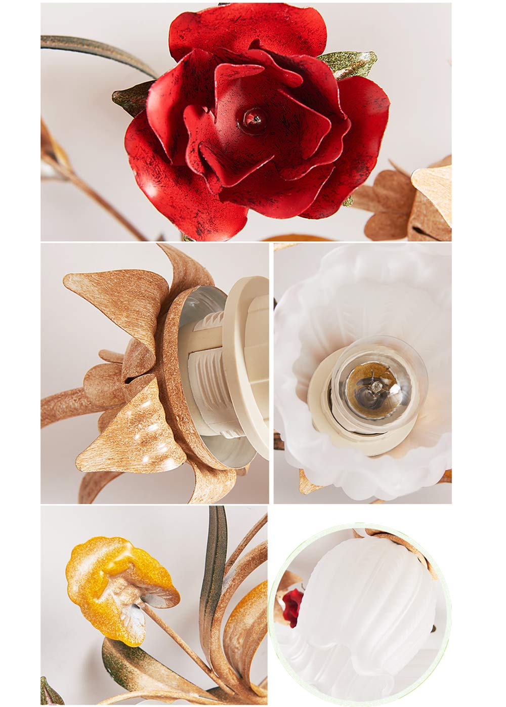 Rustic Ceiling Light Rose Pattern