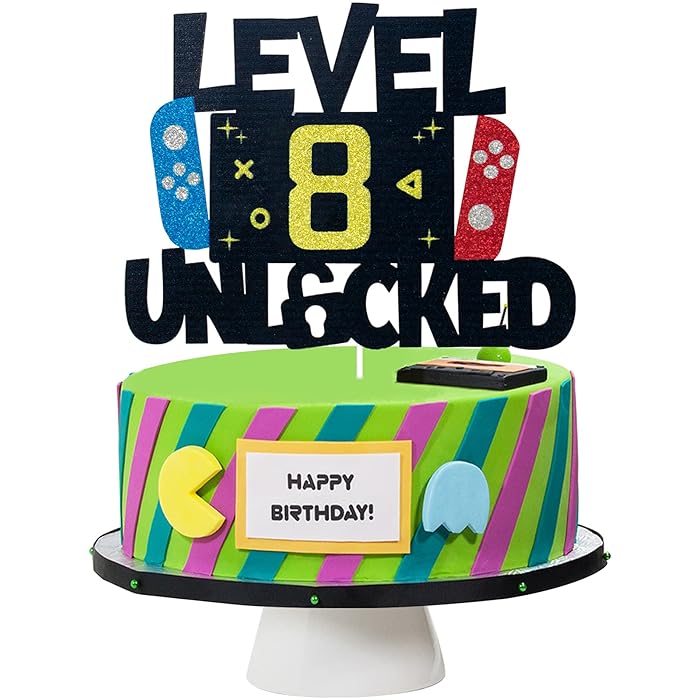 Buy Level 8 Unlocked Video Game Cake Topper - Level 8 Unlocked Awesome ...
