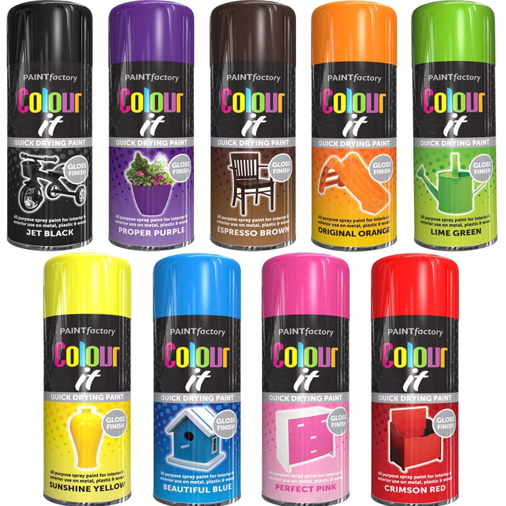 Classic Signature - 9 Can Mix Color Gloss Finish All Purpose spray ...