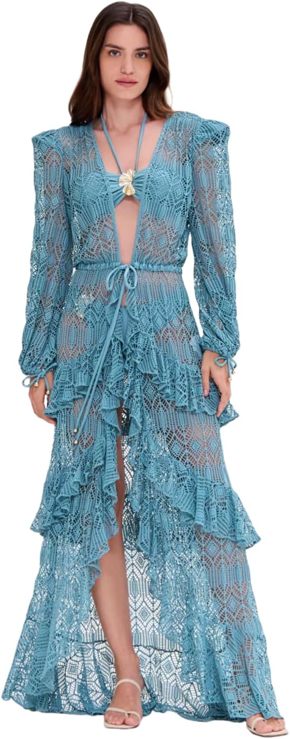Amazon.com: PATBO, Seashell Lycra Robe, S, Blue : Clothing, Shoes & Jewelry