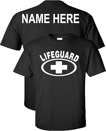 Amazon.com: Custom Lifeguard T-Shirt Lifeguarding Personalize White ...