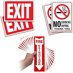 Amazon.com: iSYFIX Safety Sign Bundle: Fire Extinguisher Signs Stickers ...