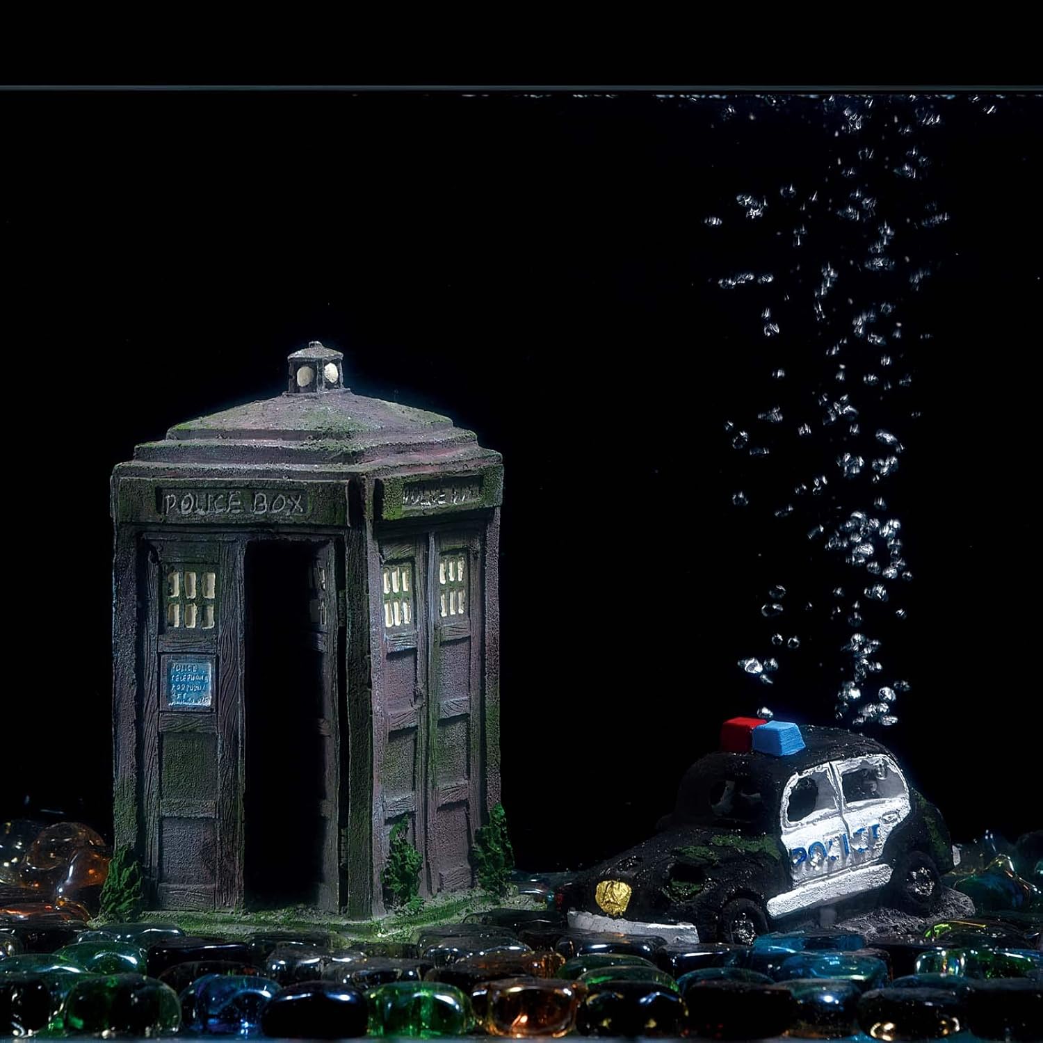 Amazon.com: Carefree Fish Aquarium Police Box Decoration and Fish Tank ...