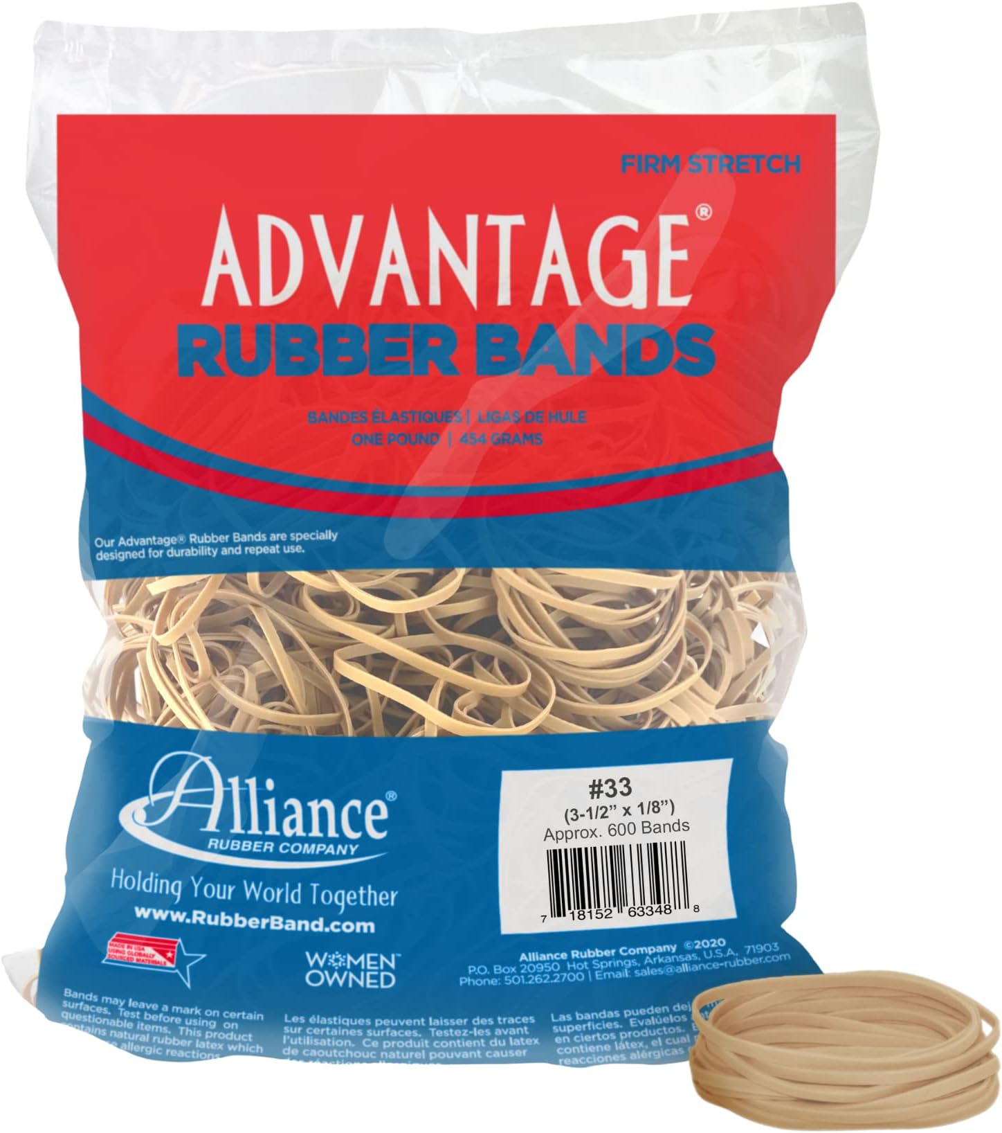 Alliance Rubber 26334 Advantage Rubber Bands Size #33, 1 lb Bag ...