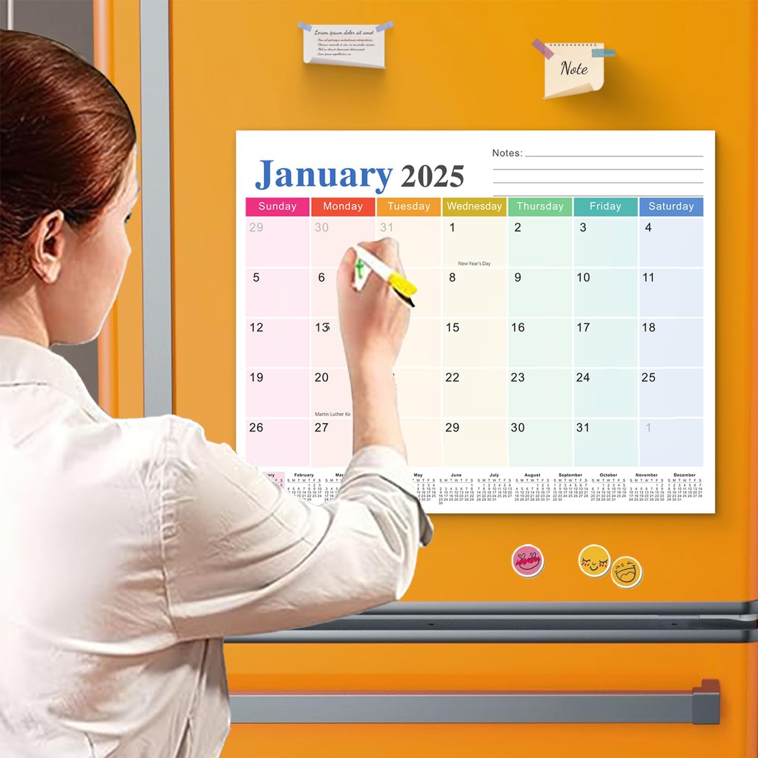 2024-2025 Magnetic Calendar for Refrigerator, 18 Monthly from July 2024 ...