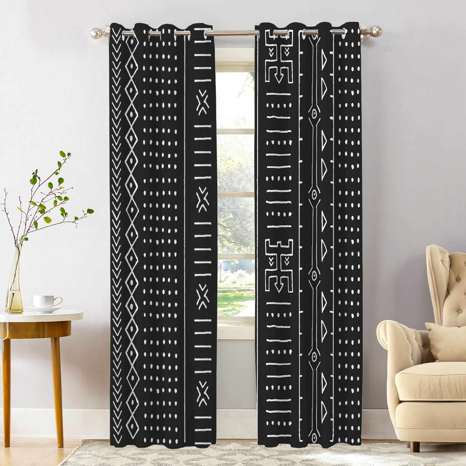 Amazon.com: Shrahala Traditional African Geometric Blackout Window ...