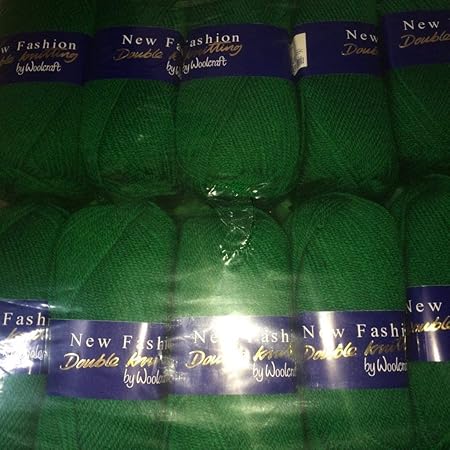 Pack of 5 x 100g Balls Cygnet Green Double Knitting Wool - Emerald ...