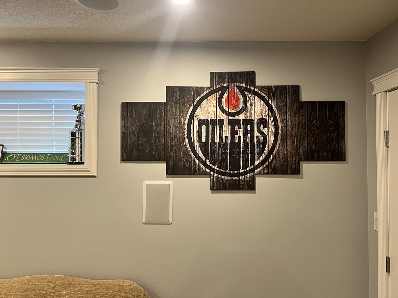 Sports Canvas Wall Art Edmonton Oilers Logo Painting Professional ...