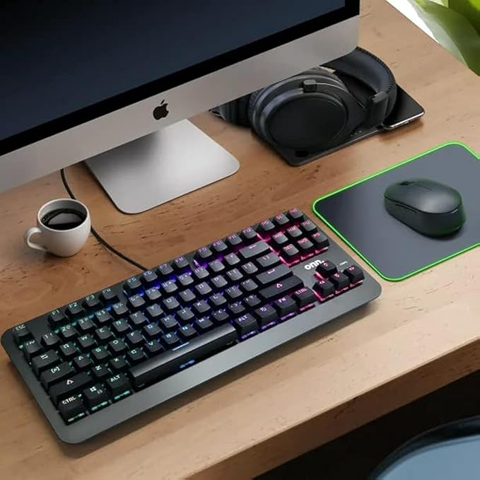 onn. RGB Mechanical Gaming Keyboard 87 Keys, Compact TENKEYLESS (TKL ...