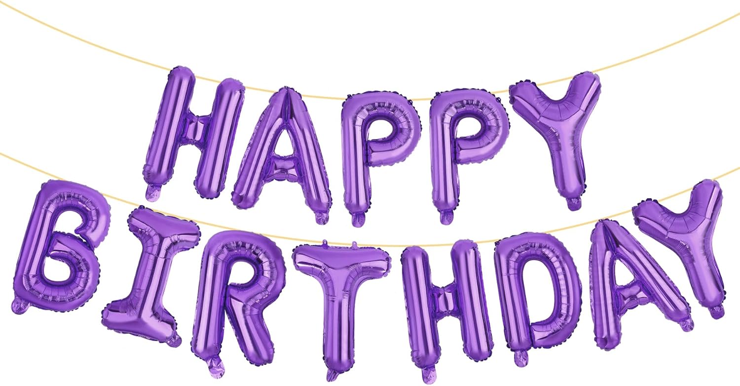 Amazon.com: LIOZEOKUN Happy Birthday Balloon Letters 16 inch Mylar Foil ...
