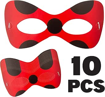 Amazon.com: Mighty Mojo Miraculous Ladybug Mask Set for Dress Up ...