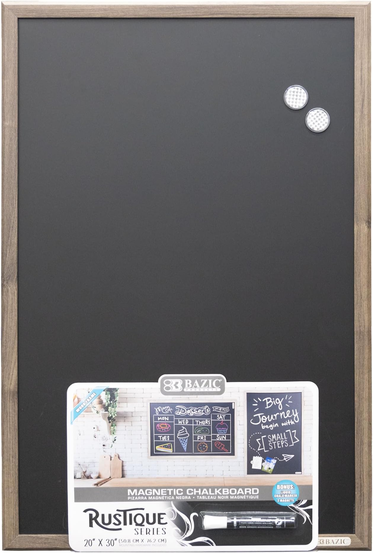 Amazon.com : Navaris Wall-Mounted Chalkboard - Approx. 28" x 20" Framed ...