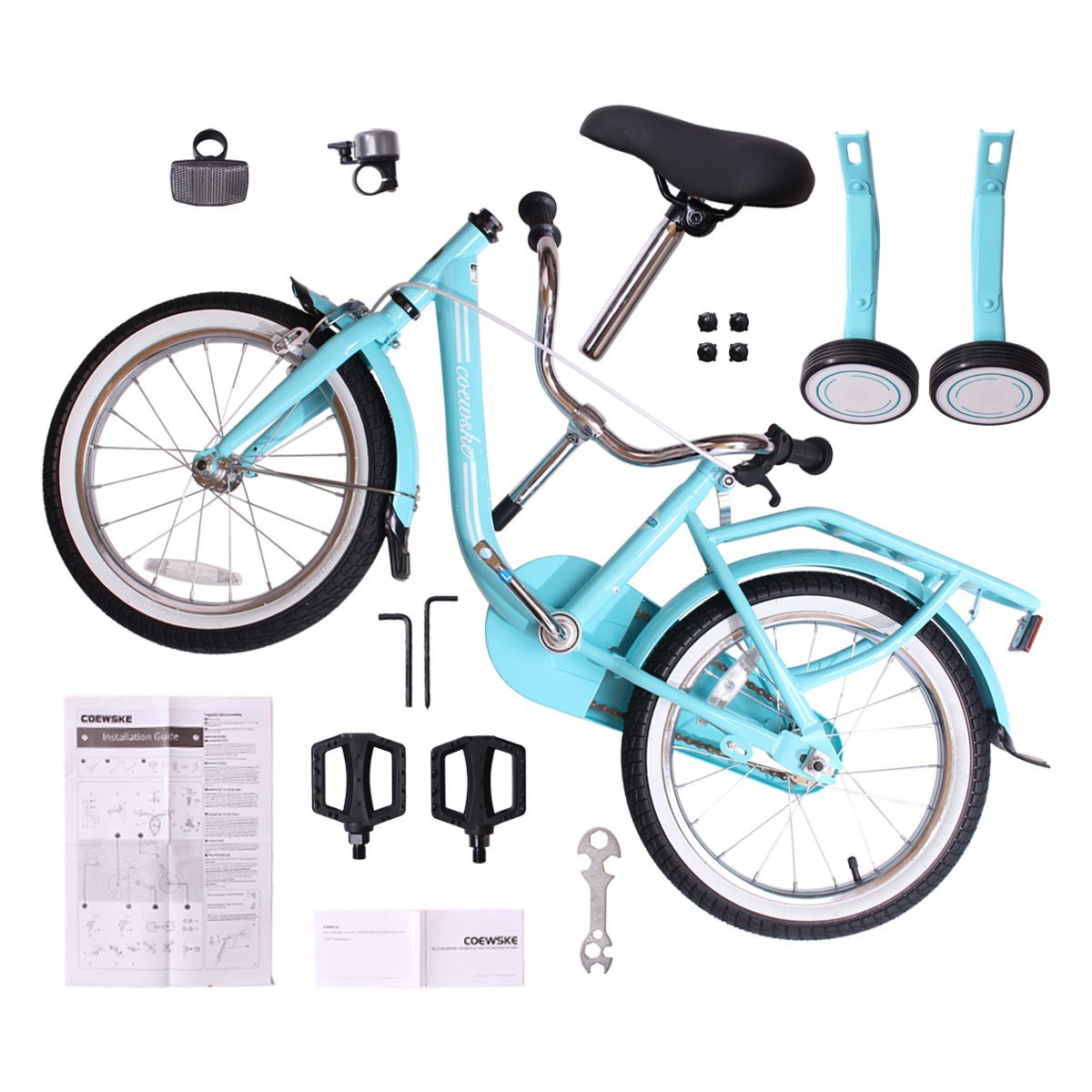 Snapklik.com : COEWSKE Kids Bike Steel Frame Children Bicycle 14-16 Inch