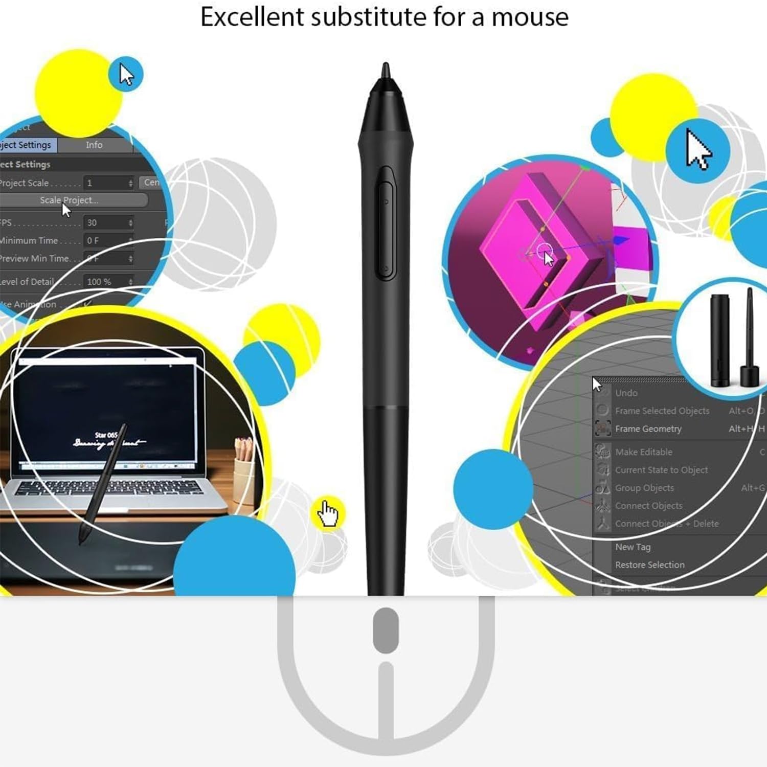 Stylus Pens For Touch Screens Battery-Free Stylus P05D For XP-PEN S ...