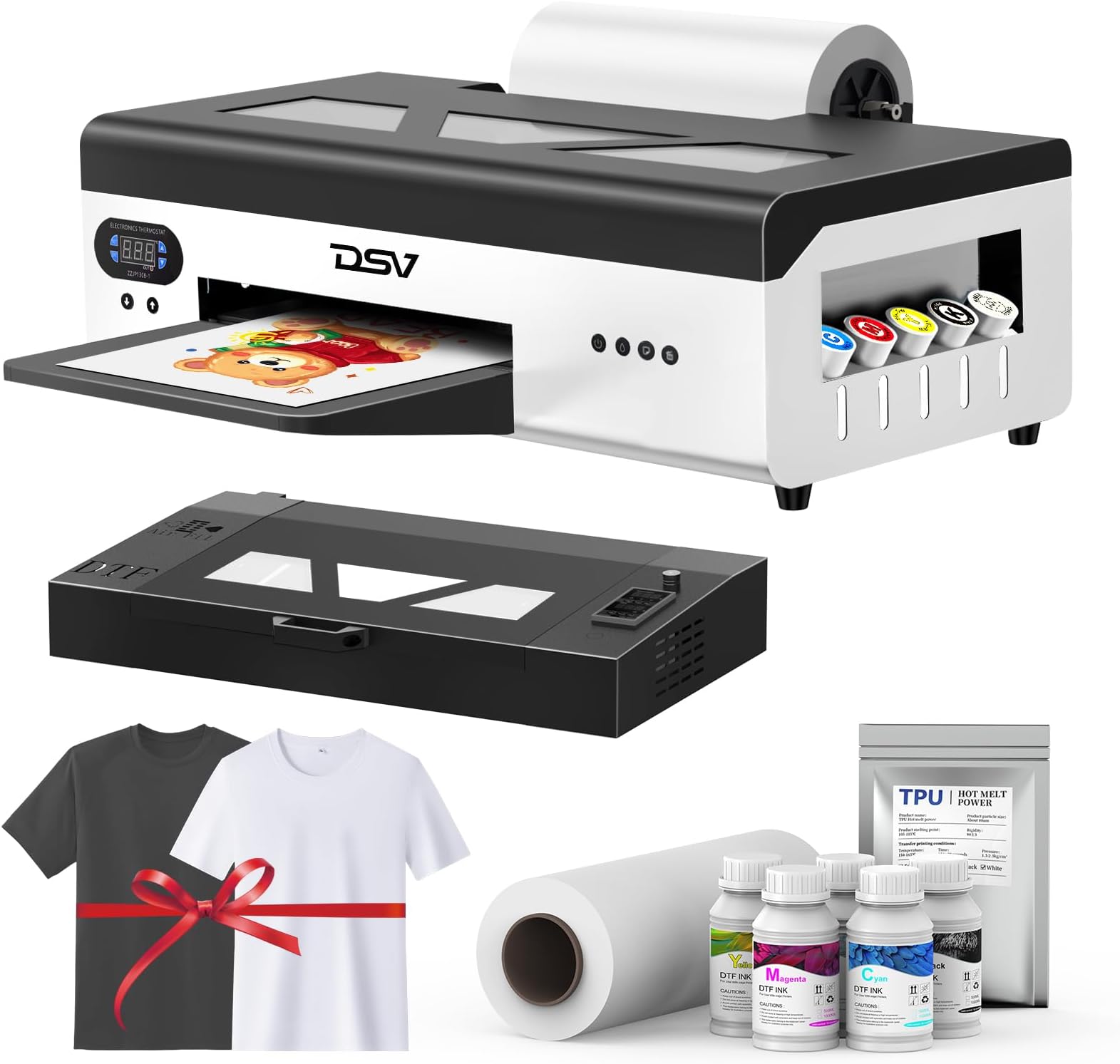 Amazon.com: DSV DTF Printer A3 L1800 Transfer Printer with Roll Feeder ...
