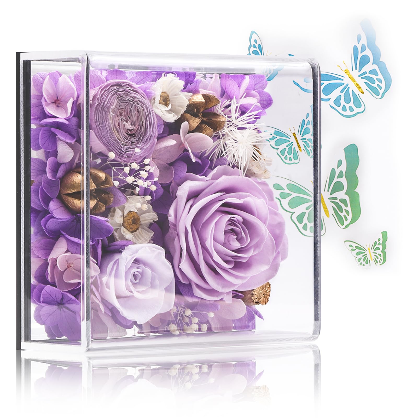 Amazon.com: KIIDAS Forever Rose - Preserved Eternal Rose In Acrylic Box ...