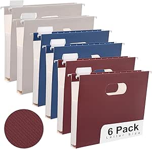 Amazon.com : Y YOMA 6 Pack Extra Capacity Hanging File Folders Letter ...